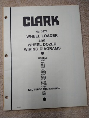 Clark Wheel Loader Dozer Tractor Electrical Wiring Diagram Schematics ...