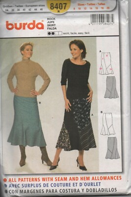 Burda 8407 Misses Close Fitting Skirts 2 Variations Size 8 - 20 | eBay ...