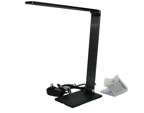 Electrix LED Slim Foldable T Desk Lamp 10W Black Brushed Aluminum 20846 ...