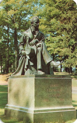 Postcard NY Cooperstown James Fenimore Cooper Statue Leatherstocking ...
