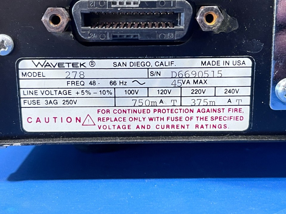 WAVETEK MODEL 278 PROGRAMMABLE SYNTHESIZED FUNCTION GENERATOR | eBay