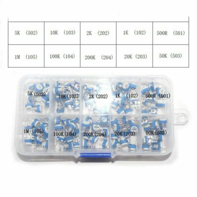 100PCS RM065 6mm Trimmer Trim Pot Variable Resistor Potentiometer 500 ...