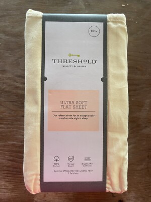 Threshold Ultra Soft Twin Flat Sheet Light yellow cotton 300 thread ...