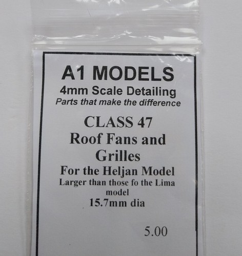 A1 MODELS DETAILING PARTS 00 4mm Scale CLASS 47 HELJAN ROOF FANS ...