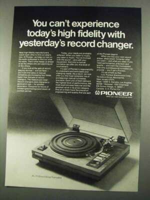 1975 Pioneer PL-71 Turntable Ad - Today's High Fidelity | eBay
