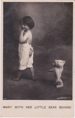 Real Photo Post Card Glossy "Mary With Her Little Bear Behind" Bamforth ...