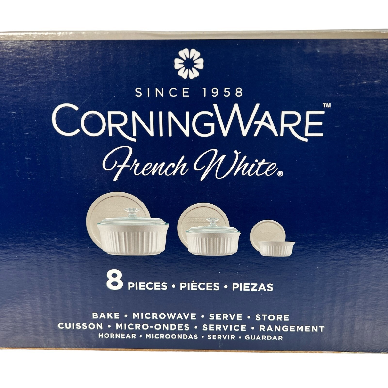 Corning Ware French White Set 8 pieces Round 1.5 and 2.5 quart AND 16 ...