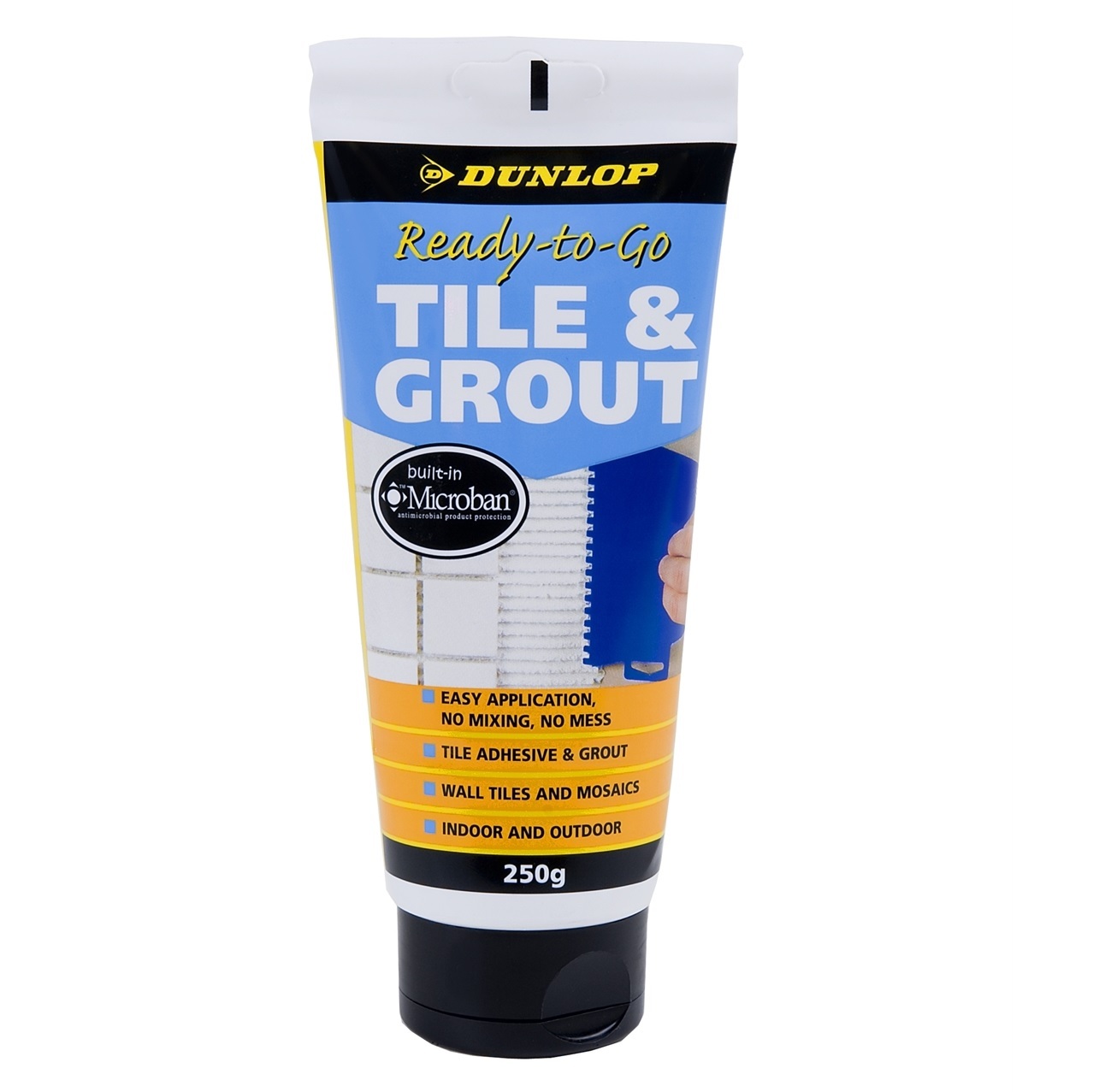 Dunlop READY TO GO TILE ADHESIVE & GROUT 250gm,WHITE, Easy Application ...