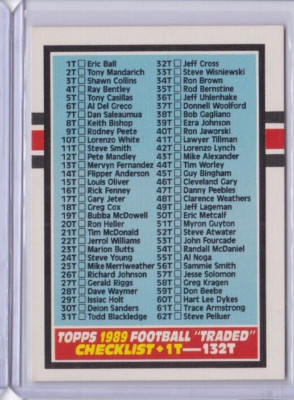 1989 TOPPS TRADED FOOTBALL #132T CHECKLIST (ID89) | eBay