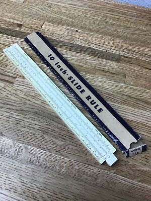Vintage Engineering Instruments 10" Slide Rule Ruler Peru IN Mechanical ...