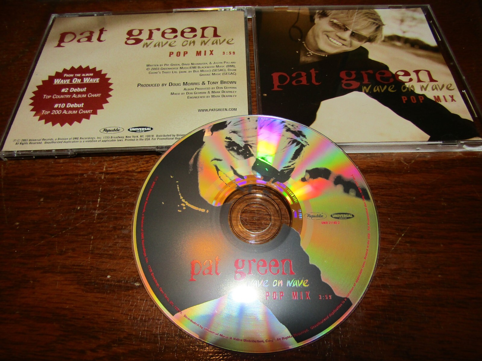 Pat Green Wave On Wave US DJ CD single promo POP mix 1 track 2003 | eBay