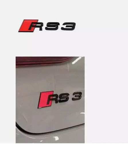 For Audi RS3 Car Rear Emblem Boot Trunk Badge Sticker Decal Logo Gloss ...