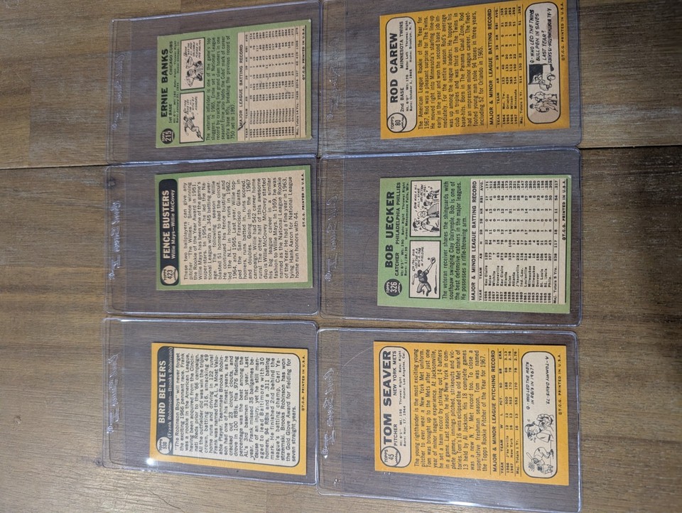 1968 Topps - Tom Seaver, Bob Uecker, Rod Carew, Frank Robison, Willie ...