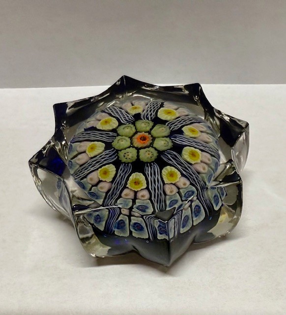 Vintage Colorful Strathearn 8pt Star Millefiori Glass Paperweight From ...