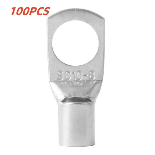 100pcs SC10-8 Copper Eyelet Tubular Lug Wire Connectors Ring Battery ...