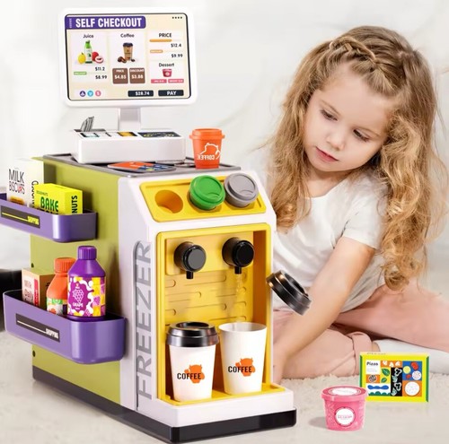 Kids Supermarket Toy Vending Machine - Playset with Scanner & Freezer ...