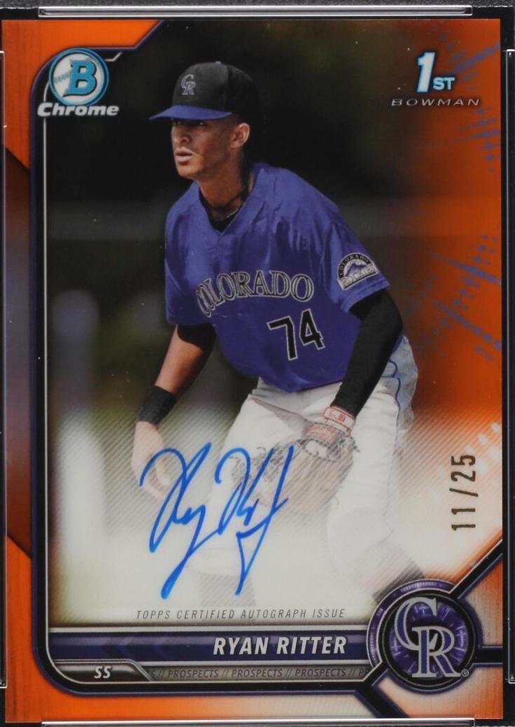 2022 Bowman Draft - Chrome Draft Pick Autographs Ryan Ritter #CDA-RR ...