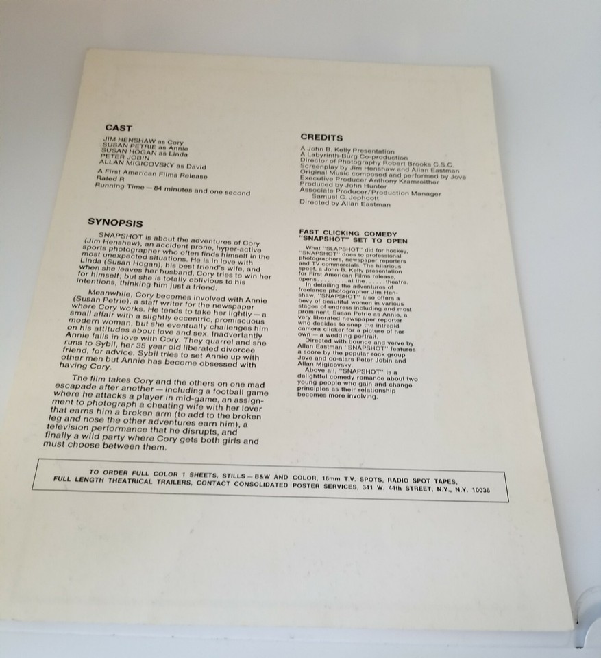 Vintage Movie poster 1967 Comedy Snapshot Jim Henshaw Susan Petrie ...