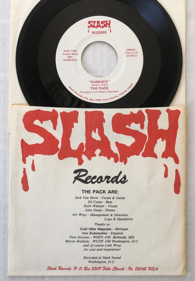 THE PACK Get Off My Hog 1978 Slash 45 + Sleeve LINK WRAY'S RAYMEN ...