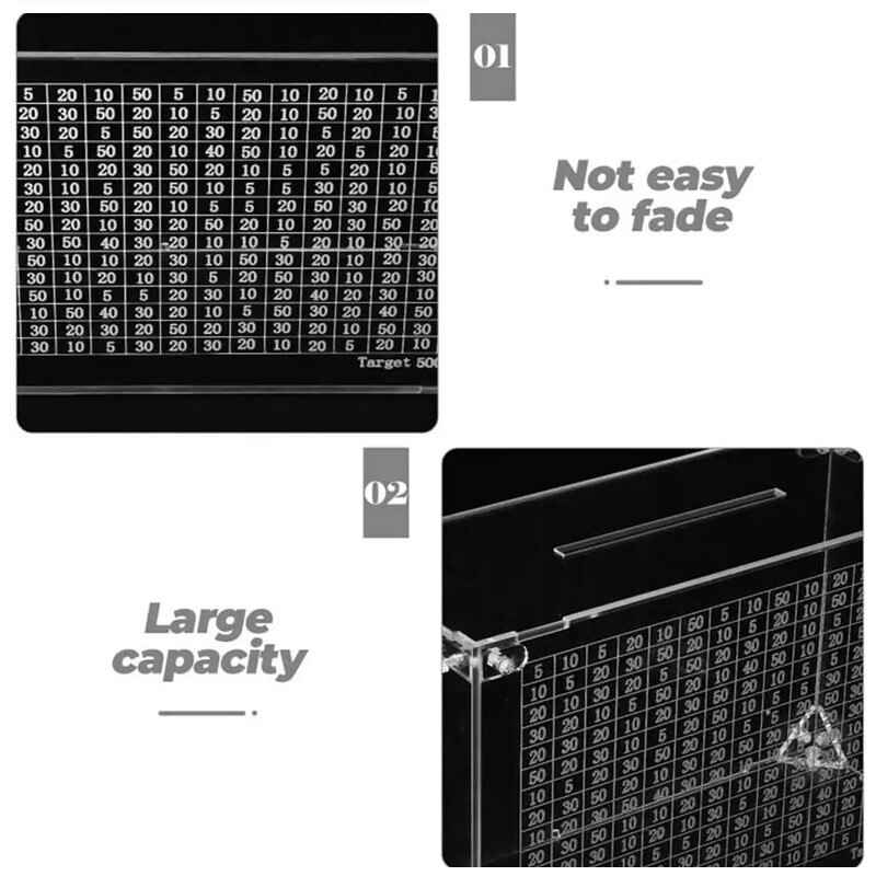 Acrylic Money Box with Counter Money Piggy Bank Coin Saving Box for ...