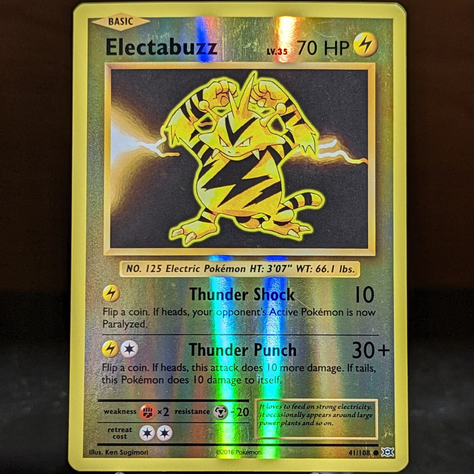 Electabuzz 41/108 LP/NM Reverse Holo XY Evolutions Foil Pokemon Card ...