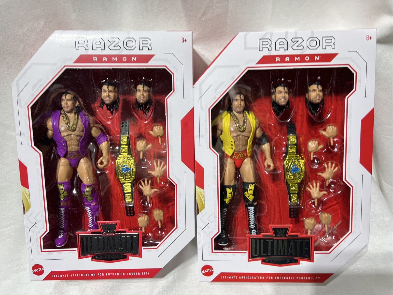 WWE Ultimate Edition CHASE Razor Ramon PURPLE / YELLOW - Set Of 2 ...