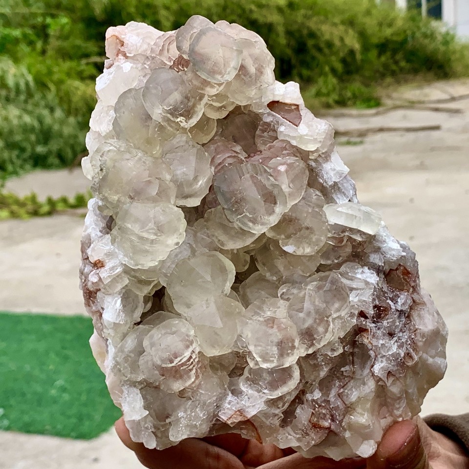 3.96LB Nature special cube Benz calcite quartz crystal specimen healing ...