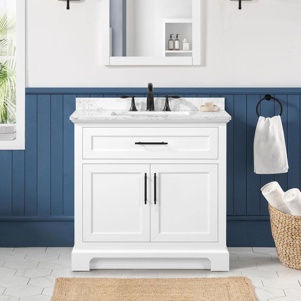 One Sink Vanity Plan View Cayden 48'' Single Bathroom Vanity With Top