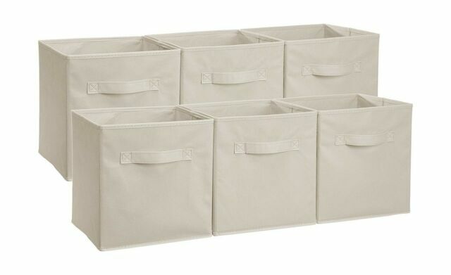 AmazonBasics AQ-NON006 6 Pieces Foldable Storage Cubes - Beige for sale ...