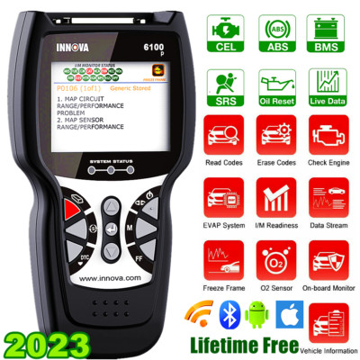 INNOVA 6100P OBD2 Code Reader ABS SRS Engine Scan Auto Diagnostic Tool ...