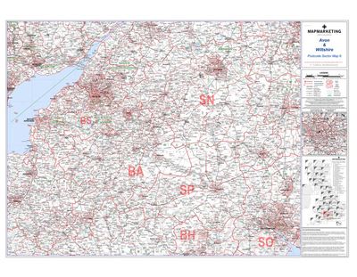 Postcode Sector Map 6 Avon and Wiltshire (Bristol) (Paper) | eBay UK