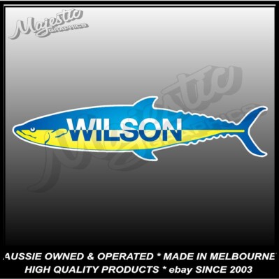 WILSON - 210mm x 55mm - BOAT - FISHING - DECAL / STICKER | eBay Australia