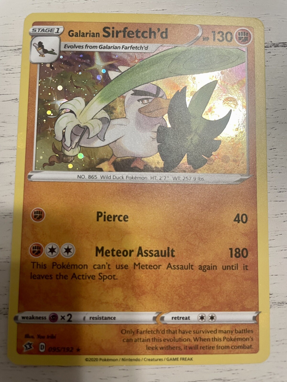 Pokémon TCG Galarian Sirfetch'd Pokemon Promos 095/192 Promo Cosmos ...