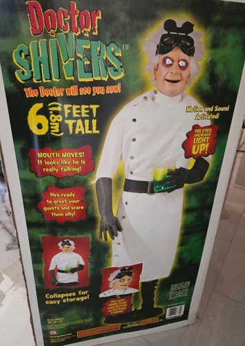 RARE GEMMY HALLOWEEN DR DOCTOR SHIVERS Animated 6ft Tall PROP ...