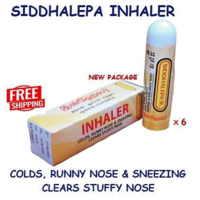 6 X Siddhalepa Ayurvedic Inhaler for Sneezing, Runny Nose & Nasal ...