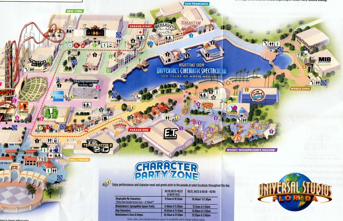 Universal Studio Map 2013 Universal Studios Map 1965 Vintage