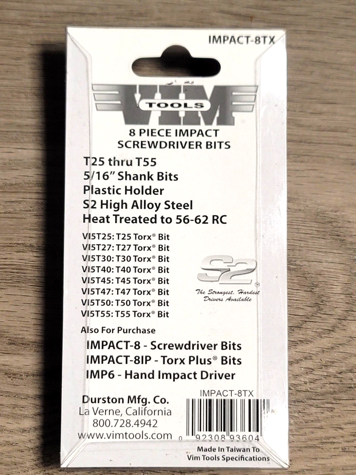 VIM Tools 8pc 5/16 Hex Torx / Star Bit Set for Hand Impact Driver #IMPACT-8TX | eBay