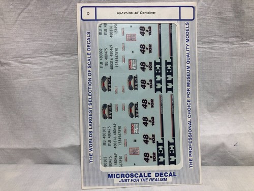 O Scale Microscale Decals 48-125 Itel 48' Container | eBay