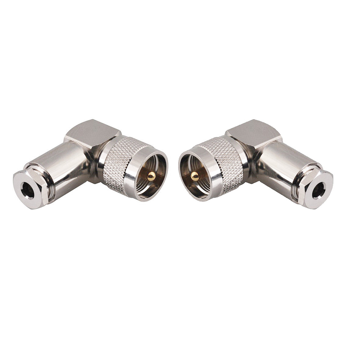 2-Pack UHF PL-259 Male Right Angle Clamp Connector for LMR-400 RG8 ...