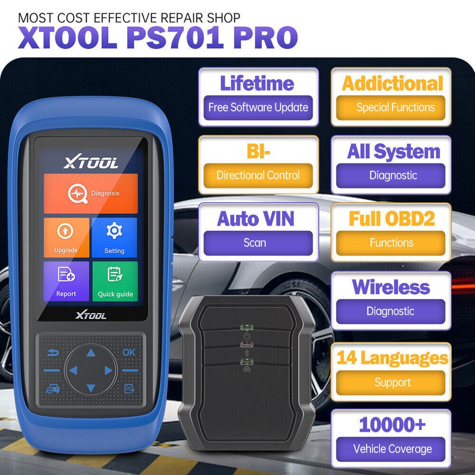 USED 🔥XTOOL PS701 PRO🔥Full System OBD2 Scanner Diagnostic Bi ...