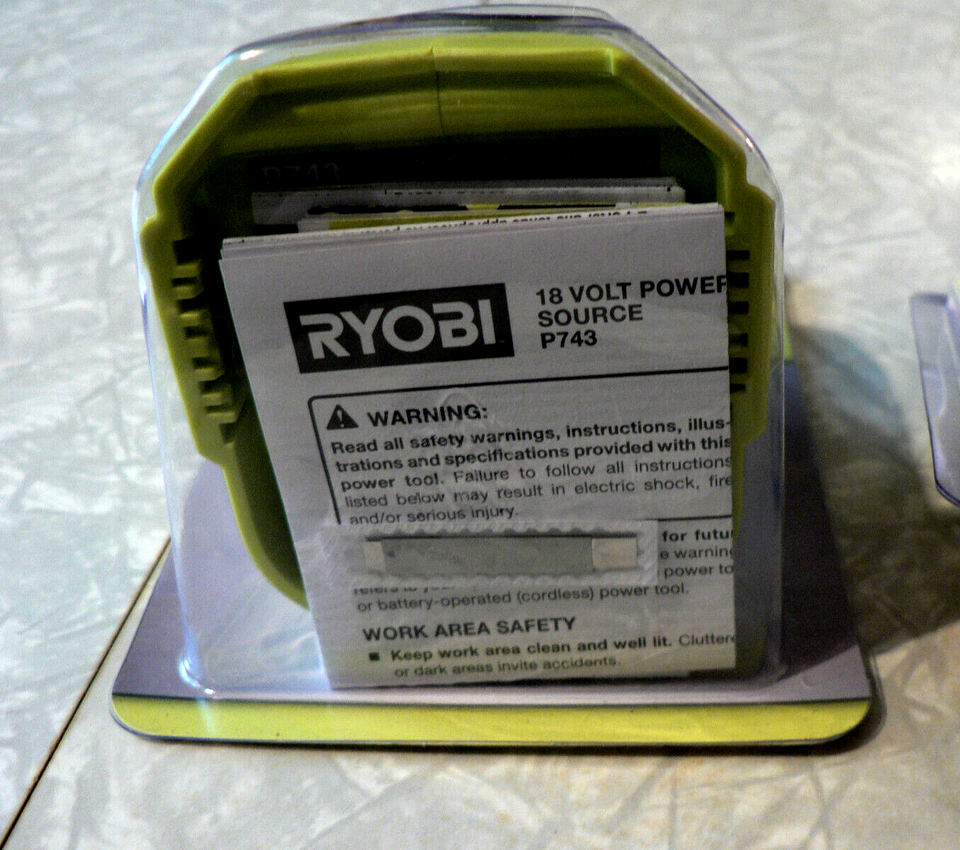 NEW Ryobi P743 18V Portable Power Source and PBP003 2Ah Lithium-Ion ...