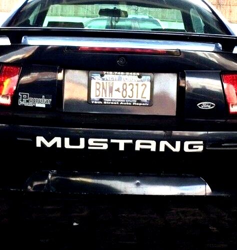 Brushed ABS Plastic Rear Bumper Letters Inserts Set for Ford Mustang ...