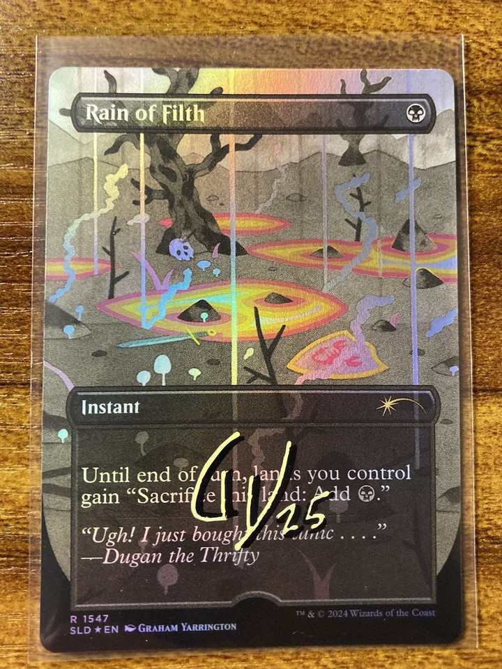 MTG Artist Signed RAIN OF FILTH Artist Proof 🌈 FOIL SLD Prismatic ...