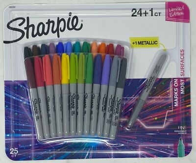 Sharpie 24 Ct Limited Edition Permanent Markers Assorted Colors 1 Bonus ...