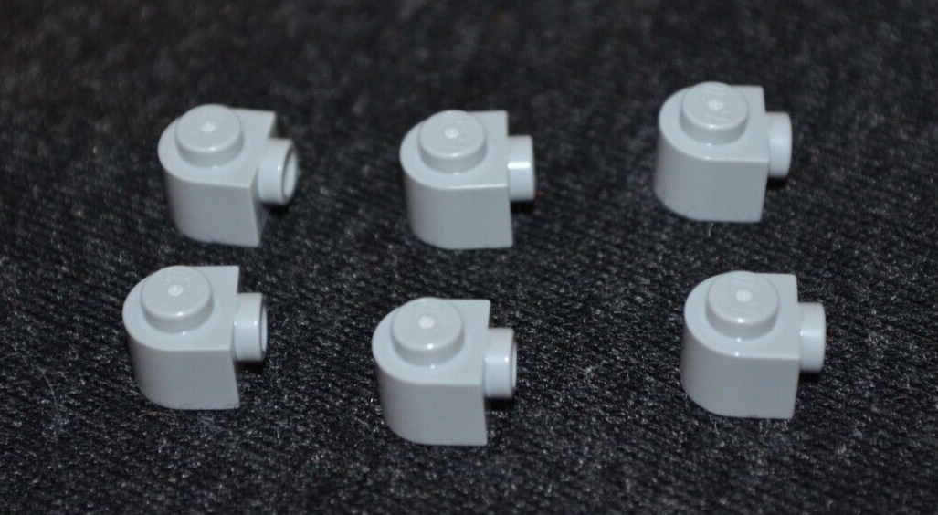 (6) 1x1x2/3 Light Gray Rounded Brick w/ 1 knob / Nub ~ New Lego Parts ...