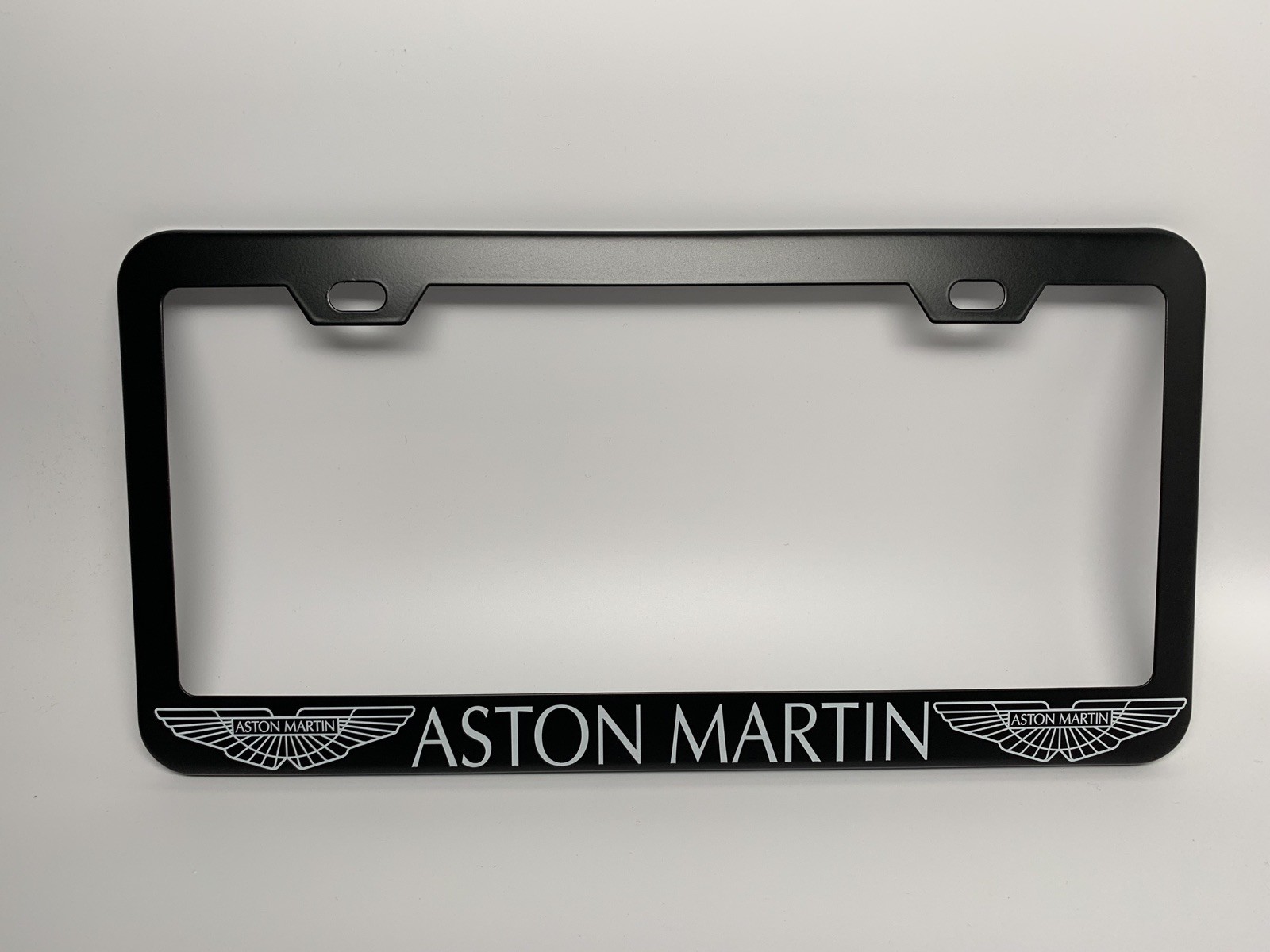 Black "ASTON MARTIN" License Plate Frame, Custom Made of Powder Coated ...