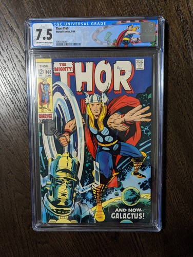 The Mighty Thor #160, CGC 7.5, Marvel 1969, Galactus vs Ego, Jack Kirby ...