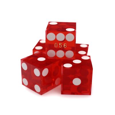 Professional CRAPS DICE - 5 RED Dice Big 19mm 3/4" Dice for Casino ...
