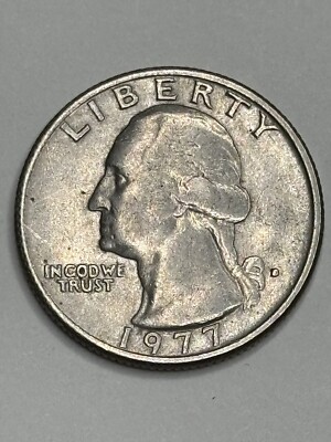 1977 D Washington Quarter Double Die/ Reeded Rim On Top Of Coin Error ...