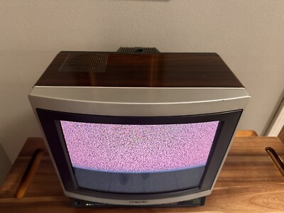 RARE Sony Trinitron Wood Grain KV-1370R Color Tube TV 13" CRT TV Gaming ...